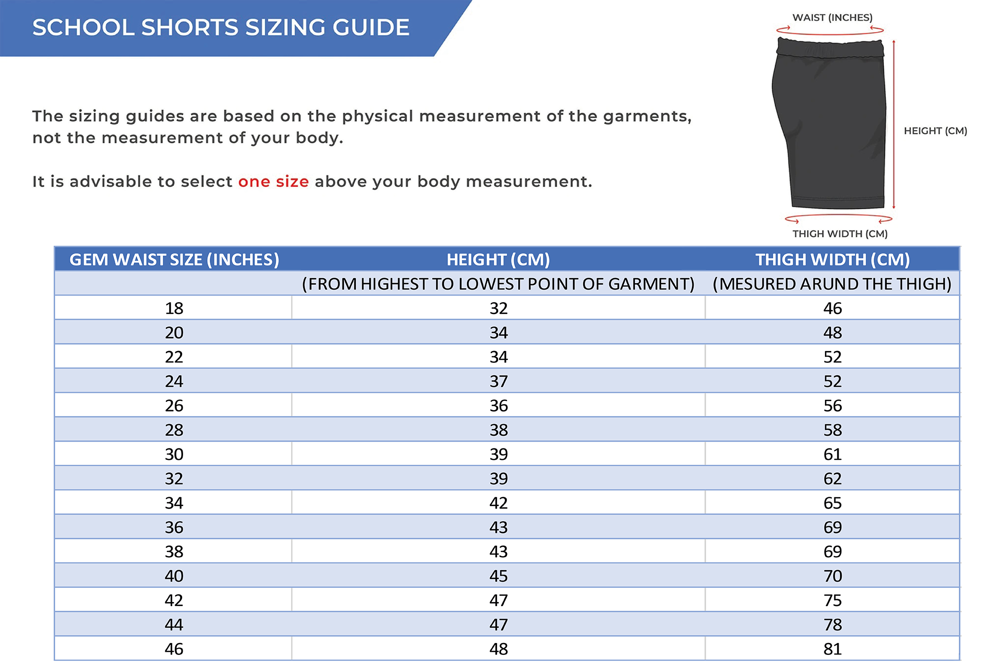 Size Guides - Rosewall